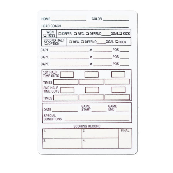 Smitty Reusable Football Game Cards – Purchase Officials Supplies