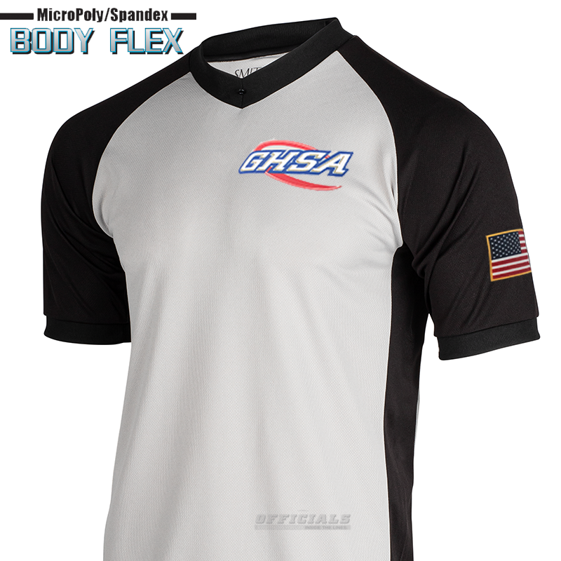 GHSA Logo Body Flex Grey Basketball Referee V-Neck – Purchase Officials ...