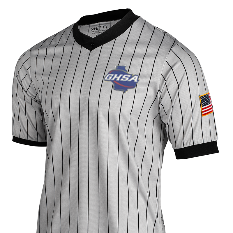GHSA Logo Dye Sublimated Grey V-Neck – Purchase Officials Supplies
